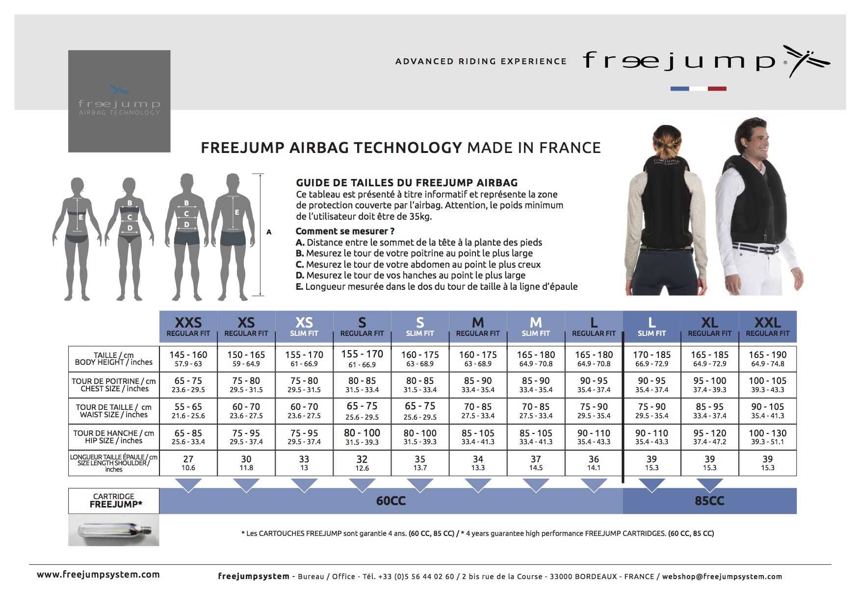 Cartouche de recharge pour gilet airbag Freejump 2021